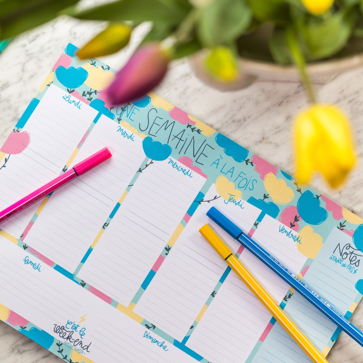 Mathou Illustrations - Semainier Tulipes